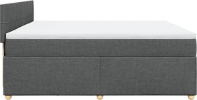 Box spring postel s matrací tmavě šedá 200x200 cm textil 3286788