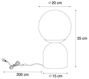 Stolní lampa v hotelovém stylu zlatá s opálovým sklem - Pallon Trend