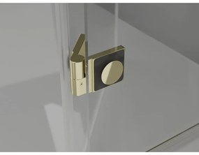 Mexen Lunar, L pětiúhelníkový sprchový kout naklápěcí doleva 100 x 80 cm, 8mm čiré sklo, zlatý profil, 831L-100L-080P-50-00-L