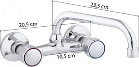 Erga Grano, nástěnná umyvadlová baterie s otočným ramenem, 150mm, chromová, ERG-YKA-BZ.GRANO-CHR