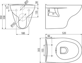 ALCA WC závěsné WC RIMFLOW