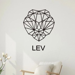 dřevo života Dřevěná samolepka na zeď znamení LEV Zvolte rozměr (cm): 40x55, Zvolte barvu dekoru: Černá