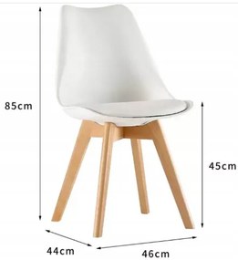 Bestent Jídelní židle 4ks bílo-černé skandinávský styl Basic