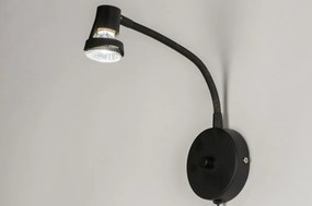 Nástěnné černé svítidlo s ramenem a stmívačem Flexi Knirps Black