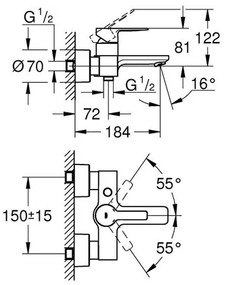 Grohe Lineare Vanová baterie, Supersteel 33849DC1