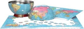 EUROGRAPHICS Puzzle Mapa světa v plechové krabičce / 550 dílků / 48 ×