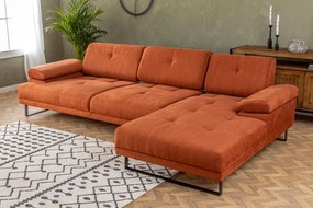 Hanah Home Čtyřmístná pohovka MUSTANG oranžová pravá 560ARE1216