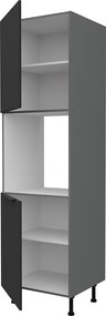 ARIA ab | vysoká skříňka 60 DP-215 2F na vestavnou troubu | 60 cm | ANTI FINGERPRINT povrch | antracit/černá