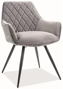 Jídelní židle Linea Velvet, šedá / černá