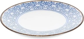 Bílý/modrý dezertní porcelánový talíř ø 21 cm Azul – BonBistro
