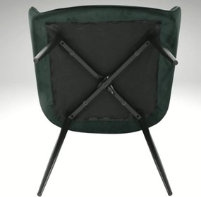 Vikio Jídelní set pro 6 osob 160x90 cm dub noha U zelená židle s područkami VJS166-6Z