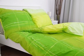 Písecké lůžkoviny bavlněný povlak na polštář 45x65 - Cákance zelené Zapínání: knoflík