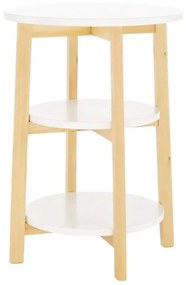 Příruční stolek, bílá/přírodní, Tempo Kondela KASE