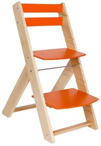 WOOD PARTNER Rostoucí židle pro školáky Vendy lak/oranžová