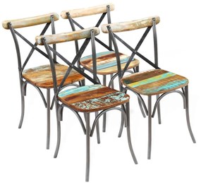 vidaXL Jídelní židle 4 ks masivní recyklované dřevo
