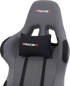 Kancelářská židle houpací mech., plast. kříž, šedá + černá látka – opěrák 90°–180° Šedá