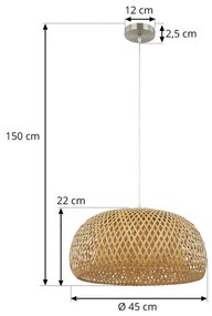 Lindby Jadwiga závěsné světlo Ø 45 cm z bambusu