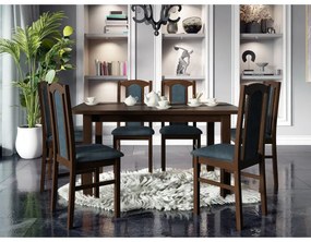 Rozkládací jídelní stůl se 6 židlemi AL06, Barva dřeva: bílá-L, Potah: Zetta 300