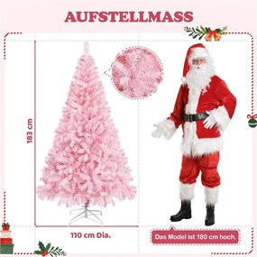 Umělý vánoční stromek Yaheetech – růžová, 6 ft (267407251833)