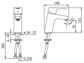 Hansa Umyvadlová stojánková páková baterie XL HANSAPRIMO bez výpusti 49372203