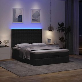 Osmanský rám postele s matrací černá 140x190cm textil 3314171