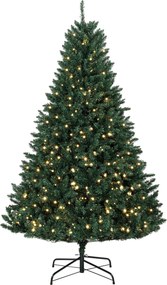 HOMCOM Vánoční strom, 550 teplých bílých LED diod, 1494 větviček, nehořlavý, plast/kov, 180 x 112 cm, zelený