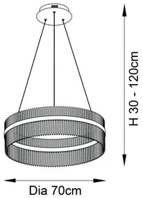 Endon 81908 - LED Stmívatelný lustr na lanku ADRIEL LED/58W/230V 3000K zlatá