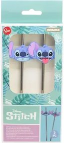 STOR Sada brček Stitch / Brčko / 2 ks / Nerezová ocel / Bez BPA
