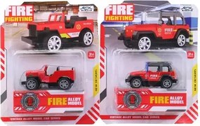 MADE Auto hasičské na kartě / Hračkové auto / kov / 7,5 cm / od 3 let