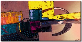 Obraz Barvá abstrakce (1-dílný) - barevná fantazie na fialovém pozadí