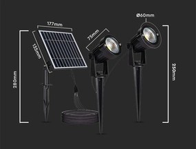 LED Solution Solární zahradní svítidlo zapichovací 2x 1,2W 20488