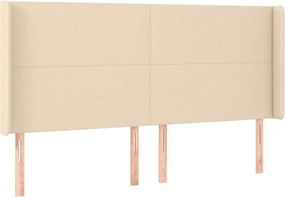 Box spring postel s matrací a LED krémová 200x200 cm textil 3138746