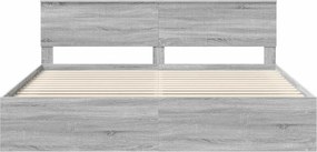 Rám postele Šedá Sonoma 200 x 200 cm Masivní borové dřevo 3410560