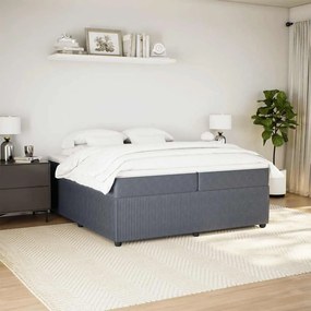 Box spring postel s matrací tmavě šedá 200x200 cm samet 3285663