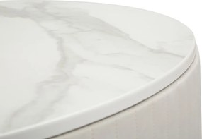 Konferenční stolek Montpellier 75 cm se zásuvkami zlatý/krémový/mramor