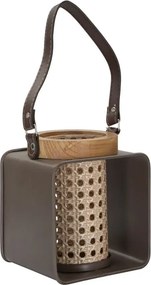 Lucerna Rattan 20 cm hnědá