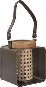 Lucerna Rattan 20 cm hnědá