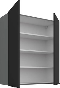 ARIA ab | horní skříňka 80 G-90 2F policová | 80 cm | VYSOKÁ | ANTI FINGERPRINT povrch | antracit/černá