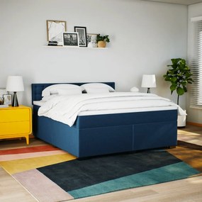 Box spring postel s matrací modrá 180x200 cm textil 3288287