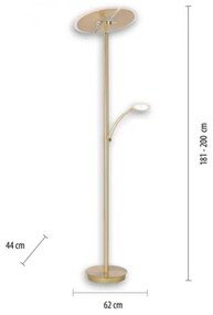 Paul Neuhaus 673-60- LED Stmívatelná stojací lampa ARTUR 2xLED/21W/230V+1xLED/6W