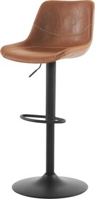 Autronic Židle barová, hnědá ekokůže, kov černá AUB-714 BR