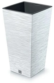 PROSPERPLAST Květináč - FURU SQUARE Rozměr: 26,5x26,5 cm, Barva: bílá