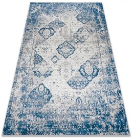 Dywany Luszczow Kusový koberec ANDRE pratelný Růžice 1819C vintage protiskluz, béžový / modrý Rozměr koberce: 80 x 150 cm