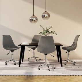 vidaXL Otočné jídelní židle 4 ks textil [3085378] Barva: světle šedá