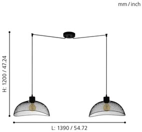 Eglo 43306 - Lustr na lanku POMPEYA 2xE27/60W/230V pavouk