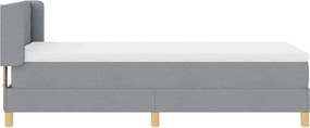 Postel s boxspringem s čelo Světle šedá 190 x 90 cm textil 3341328