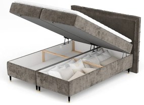 Tmavě šedá boxspring postel s úložným prostorem 180x200 cm Voyage – Maison de Rêve
