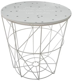 Kulatý dětský stolek KUMI s úložným prostorem, O 30 cm, šedá