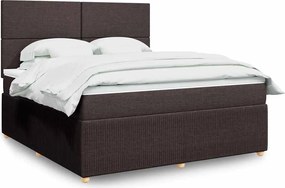 Box spring postel s matrací tmavě hnědá 180x200 cm textil 3292131