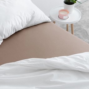 Goldea jersey elastické prostěradlo - hnědé 90 x 200 cm